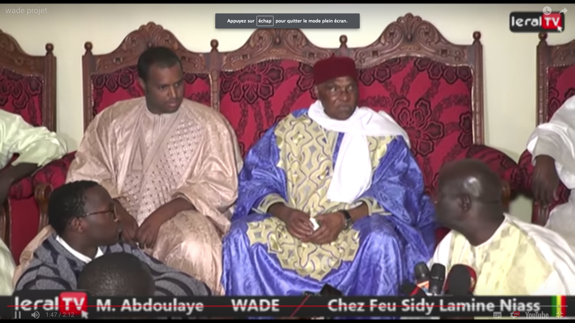 VIDEO - Me Wade envisage des contrats avec la Ligue arabe pour soutenir ...