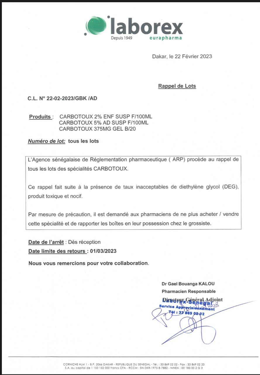 Alerte sur un médicament toxique et nocif : L'Arp demande le retrait de ...